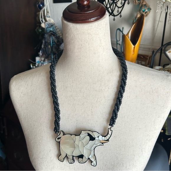 Lee Sands | Jewelry | Vintage Lee Sands Good Luck Elephant Inlaid ...